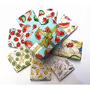 Stitch & Sparkle 8 pcs 18" by 21" Fat Quarter Bundle, Fruity, Quilt, Crafts, Sewing