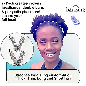 Hairzing 2 Pack Banana Hair Clips for Women - White Pearl Hair Comb Clips for Thick, Thin and Curly Hair - Snug & Comfortable Hair Banana Clip Hold Hair All Day
