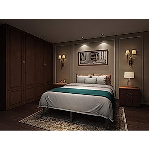 AROMUSTIME 16 Inch Metal Platform Bed Frame / 3,500 lbs Heavy Duty Steel Slat Easy Assembly Mattress Foundation/Noise Free/Box Spring Replacement, Queen