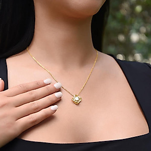 To My Granddaughter 18K Yellow Gold Finish Love Knot Necklace from Grandma, Birthday Wedding Graduation Gift From Grandmother, Lovely Message Card with Two Toned Box