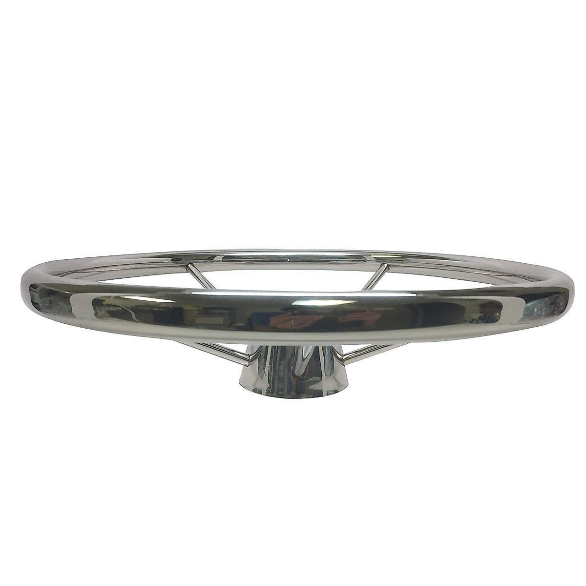 Pactrade Marine 13 1/2" Destroyer SS304 Steering Wheel 5 Spoke Plastic Black Cap