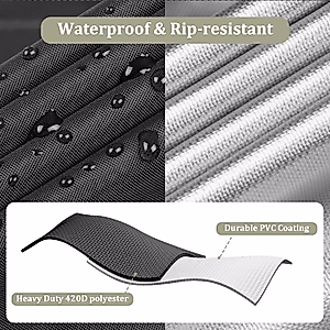 KylinLucky Outdoor Furniture Covers Waterproof,3-Seate Patio Sofa Covers Fits up to 85W x 37D x 35H inches Black