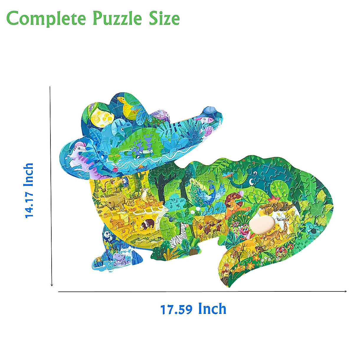 Puzzles for Kids Ages 8-10,4-8,154 Piece Kid Puzzles Crocodile Animal Shape Cool Jigsaw Puzzles Preschool Learning Educational Toys Gift for Kids Ages 6 7 8 12 and Up