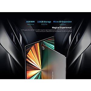 Tablet Computer, TeclastT40 Plus 10.4 Inch Android 11 Tablet 2000×1200 IPS 8GB RAM 128GB ROM Dual 4G Network and Ac Dual-Band WiFi Bluetooth 5.0 (Tablet with Bluetooth Keyboard)