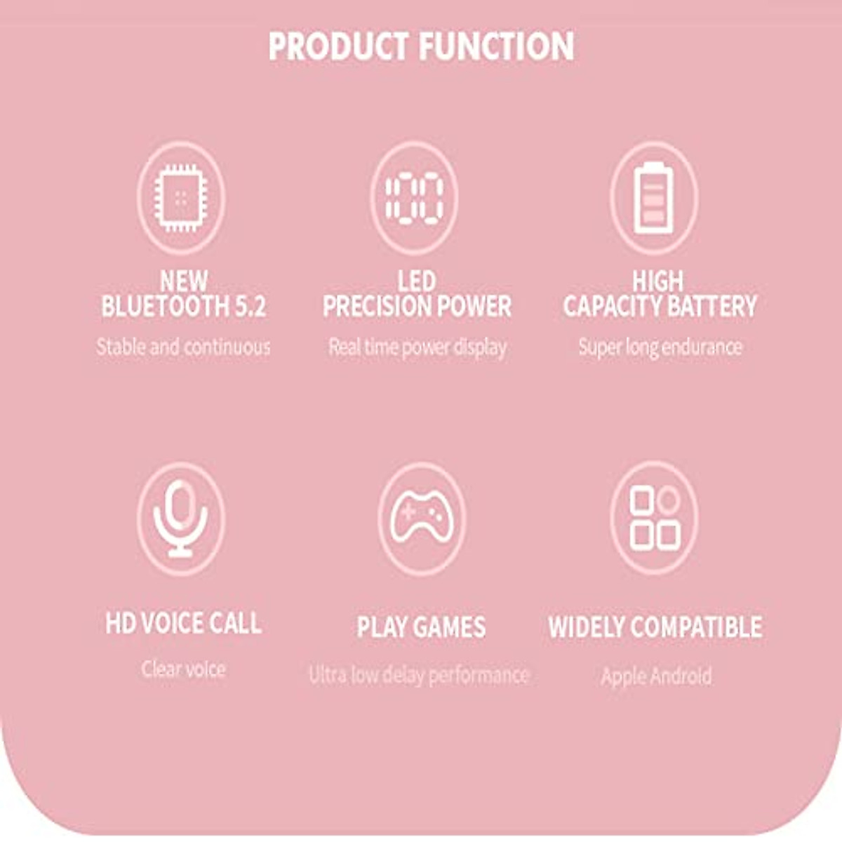 WUBO M13 Mini Wireless Earbuds Bluetooth 5.2 in Ear Headphones Smallest Invisible Built-in Microphone Waterproof Stereo Earphones with Charging Case for Sport, Gaming and Running, Black