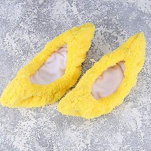 BESPORTBLE 2 Pairs Ice Skate Guards Elastic Skating Blades Covers Kids Plush Skate Shoes Blade Protector (Yellow Pink S)