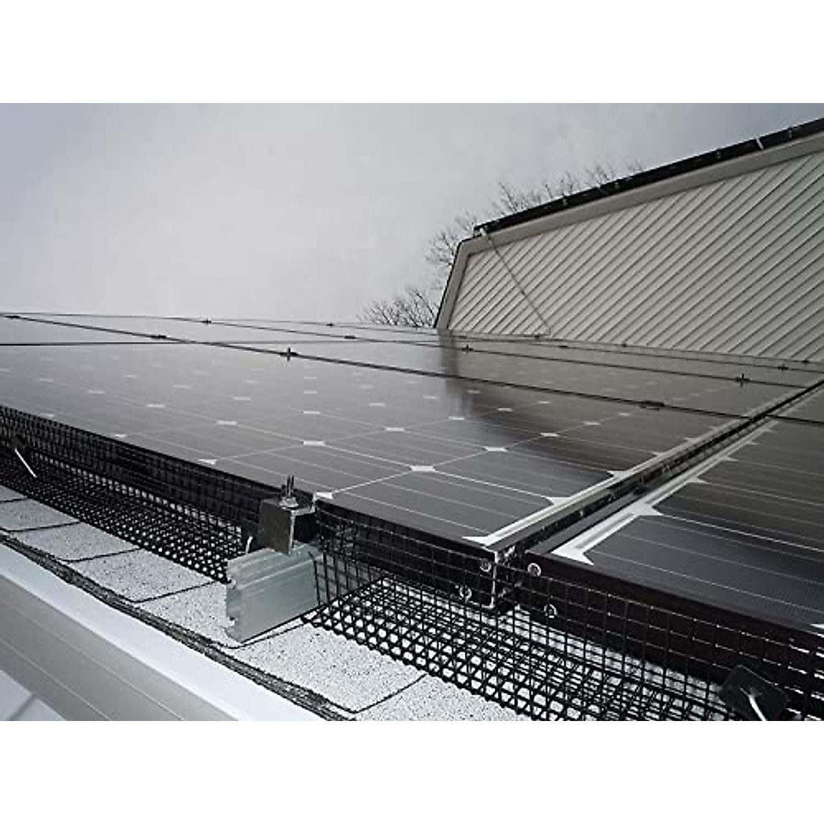 Senershuo 6in X 120ft  Solar Panels Mesh for Bird.Solar Panels Bird proofing,Pest Barrie .60 Fastener Clips,Black PVC Coated Steel Solar Panel Fencing