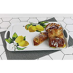 Calypso Basics Fresh Lemons by Reston Lloyd 2pc Melamine Tray Set, Lemons with Honey Bees