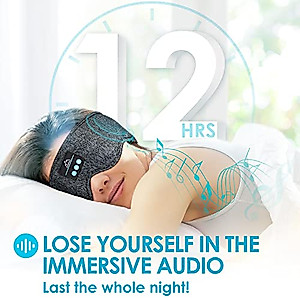 Sleep Headphones Bluetooth Sleeping Headband - Comfy Sleeping Headphones for Side Sleeper Elastic Music Sleep Band Earbuds Cozy ASMR Wireless Eye Mask Cool Gadgets Electronic Tech Gifts for Men Women