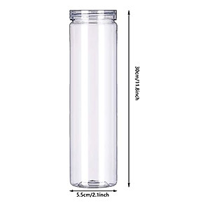 Set of 6pcs Tall Pasta Storage Container with Lid, Food Storage Jar Kitchen Canister for Spaghetti Pasta and Dry Goods 2.1"Diameter x 11.8"Height