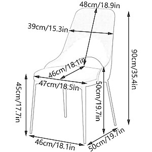 AMENAS WKWKW Kitchen Kitchen Dining Chairs Set of 4 Faux Leather Living Room Side Chairs with Metal Chair Legs for Home Commercial Restaurants(Premium Gray)