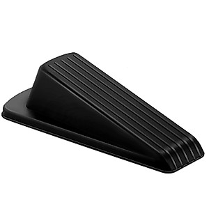 Crosize Door Stoppers for Floor Rubber Door Stop Wedge, Door Gaps and Prevent The Lock-Outs,Floor Sturdy Stackable Door Stop for Carpet Heavy Duty Door (Black)