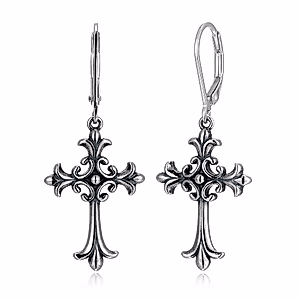 MORGAN & PAIGE Celtic Cross Celtic Knot Dangle Earrings for Women - 925 Sterling Silver Drop Earring Design, Lightweight and Hypoallergenic for Sensitive Ears with Secure Clasp