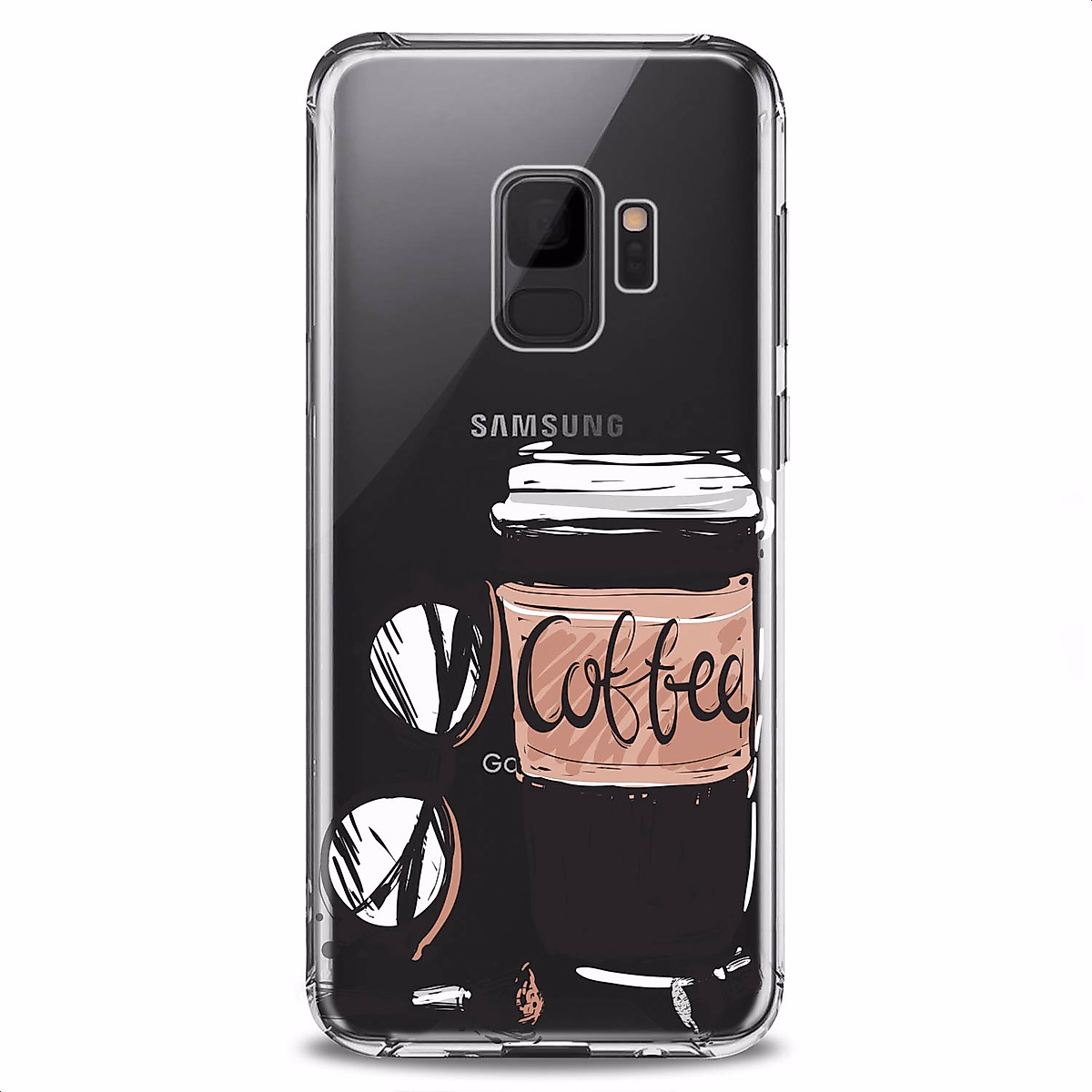 Cavka Case Compatible with Samsung S24 S23 S22 Plus S21 FE Ultra S20+ S10 Note 20 S10e S9 Clear Beauty Coffee Pink Cute Phone Girls Slim fit Lady Gentle Cute Print Design Flexible Silicone Glamours