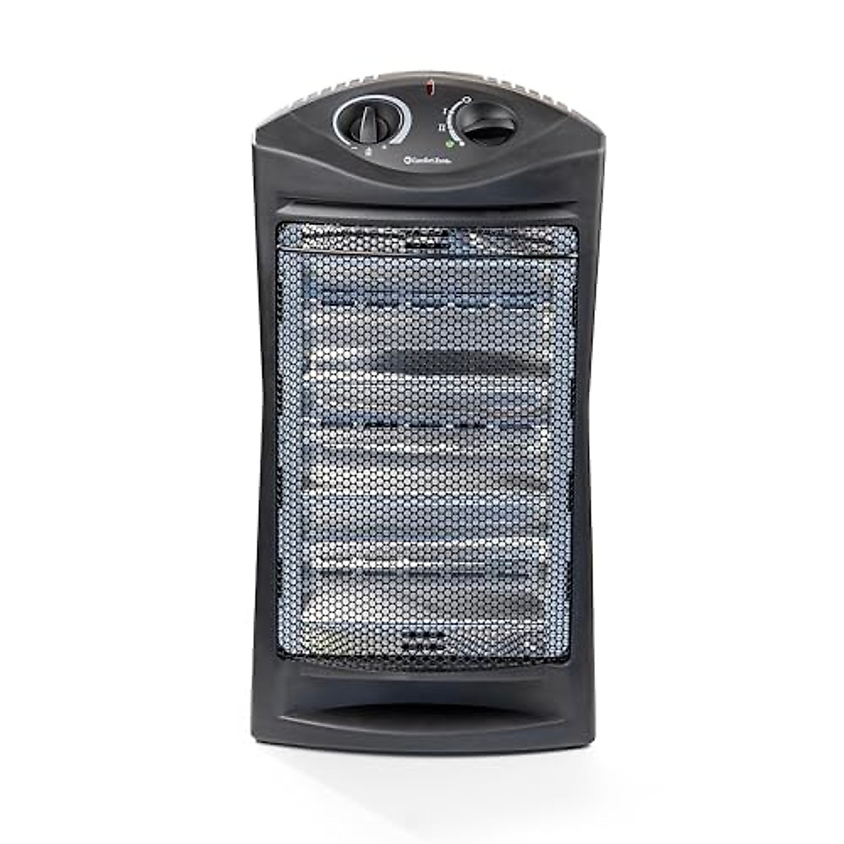Comfort Zone Electric Quartz Radiant Tower Space Heater with Adjustable Thermostat, Overheat Protection, Energy Efficient, & Tip-Over Switch, Ideal for Home, Bedroom, & Office, 1,500W, CZQTV008EBK