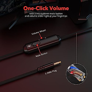 NUBWO N20 Gaming Headset with Mic - Compatible with PS5, Xbox One, Nintendo Switch Lite, PC, Laptop, and Mac, Over Ear Headphones with Noise Cancelling Microphone