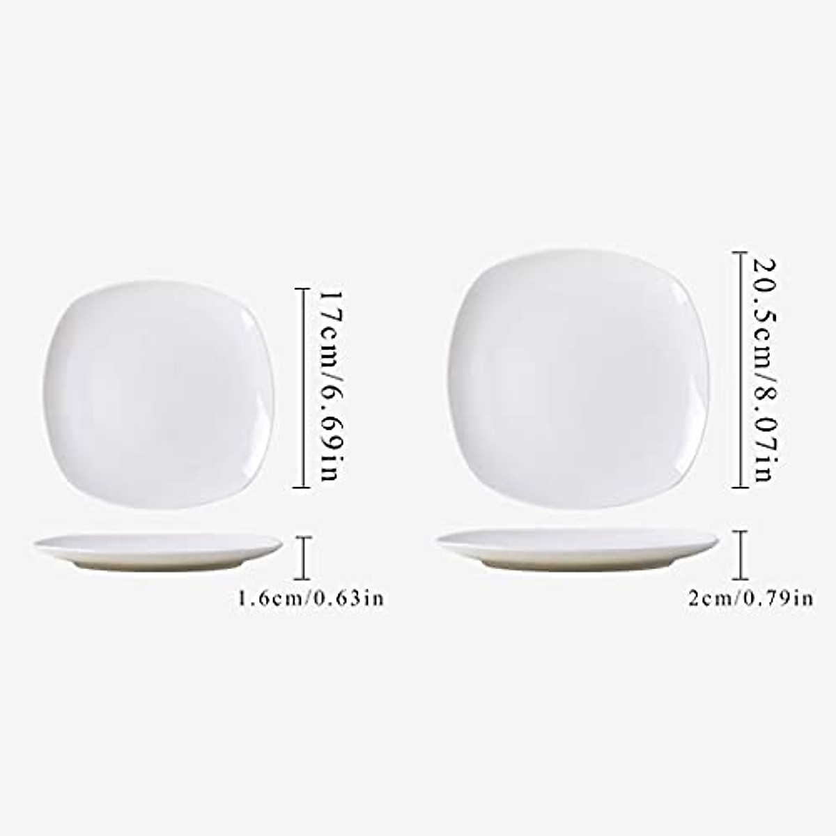 Dishes Plates Ceramic Dinner Plate Set 8 Inch 10 Inch Dishes Set for Salad Pasta Dessert Plates and Appetizer Microwave Oven Dishwasher Safe (Set of 4,6,10) Home dining plate ( Color : C , Size : 6.5I