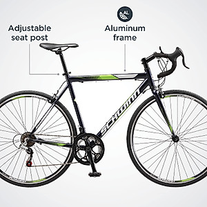 Schwinn Volare 1300 Drop Style Hybrid Sports Road Bike, Men and Women, 14-Speed, 700c Wheels, 21-Inch Aluminum Frame, Alloy Caliper Brakes, Green