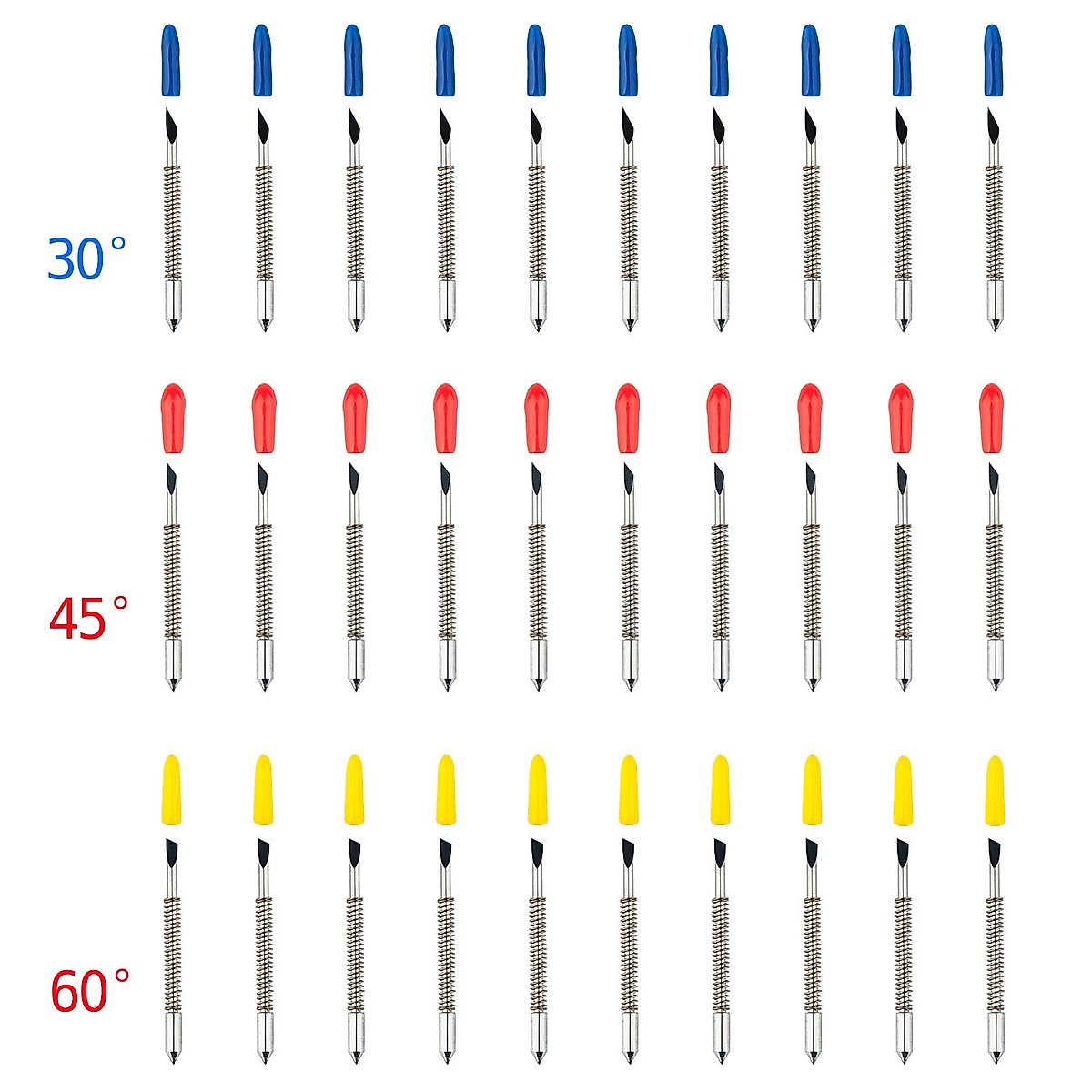 CB09 CB09U Blade Holder Base compatible with Graphtec ， with 30 Pcs Cutting Blades (30/45/60 Degree) Holder Base for Silhouette Cameo 1 2 3/Portrait/Curio/Graphtec 6000/CE 5000-60 Plotter