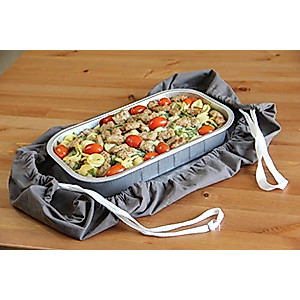 Grand Fusion 2 In 1 Casserole Carrier And Dish Towel For Kitchen, Machine Washable Kitchen Towels, Can Be Converted To Casserole Carrier For Hot Or Cold Food, Gray, Pack Of 1