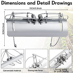 Mole Trap Half Round Metal Mole Killer Reusable Ground Squirrel Trap Heavy Duty Gopher Rat Vole Traps Tactical Traps for Outdoor Lawn Garden Yard Gopher Vole Trapping (8 Packs)