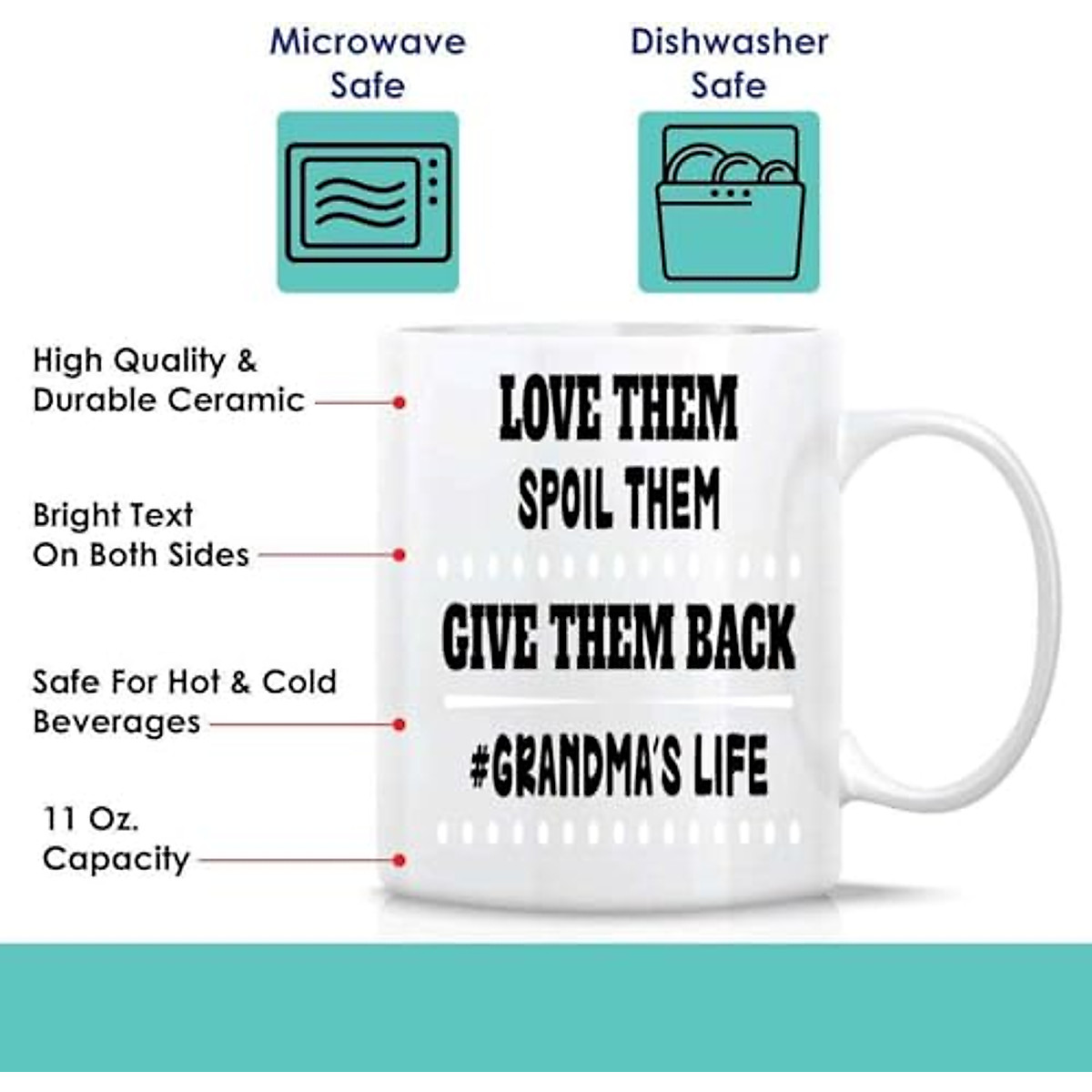 Dog Lovers Gift for Unisex - for the Dog Owners in Your Life on Christmas, Grey Multicolor Sweat 11 Oz White Ceramic Coffee Mug