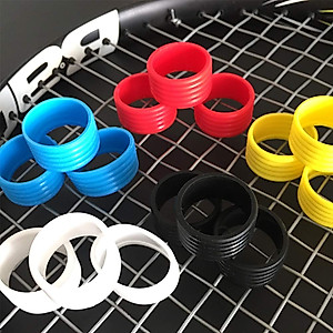 ruiycltd 5Pcs Sport Racket Handle Rubber Ring Stretchy Tennis Racquet Band Overgrips New Year's Gift White