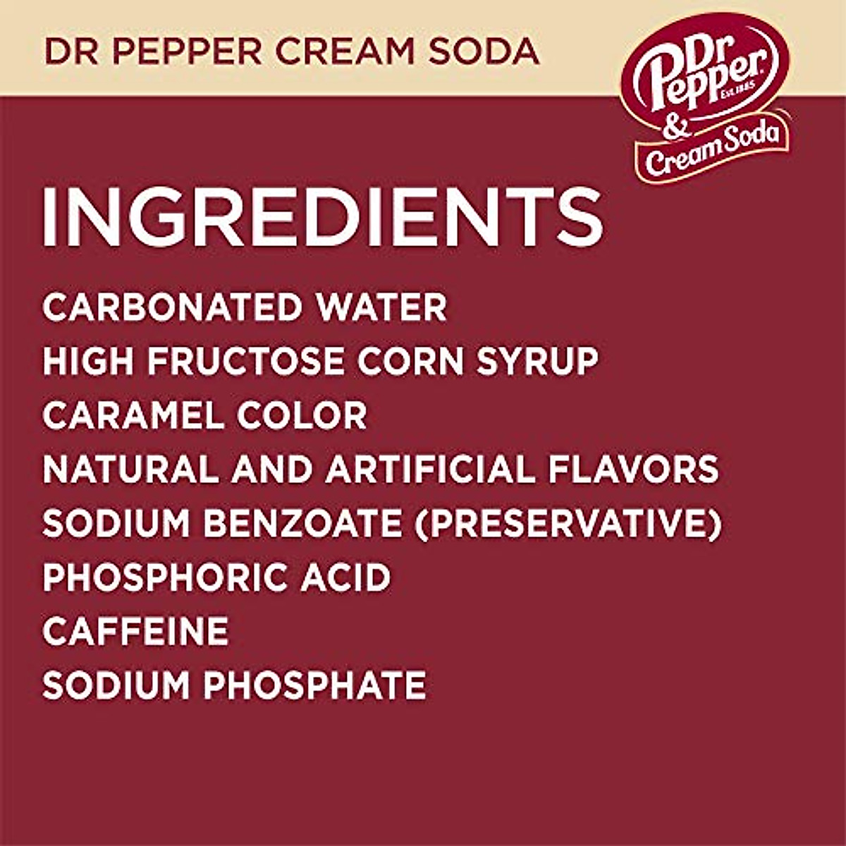 Dr Pepper & Cream Soda, .5 L bottles, 6 pack