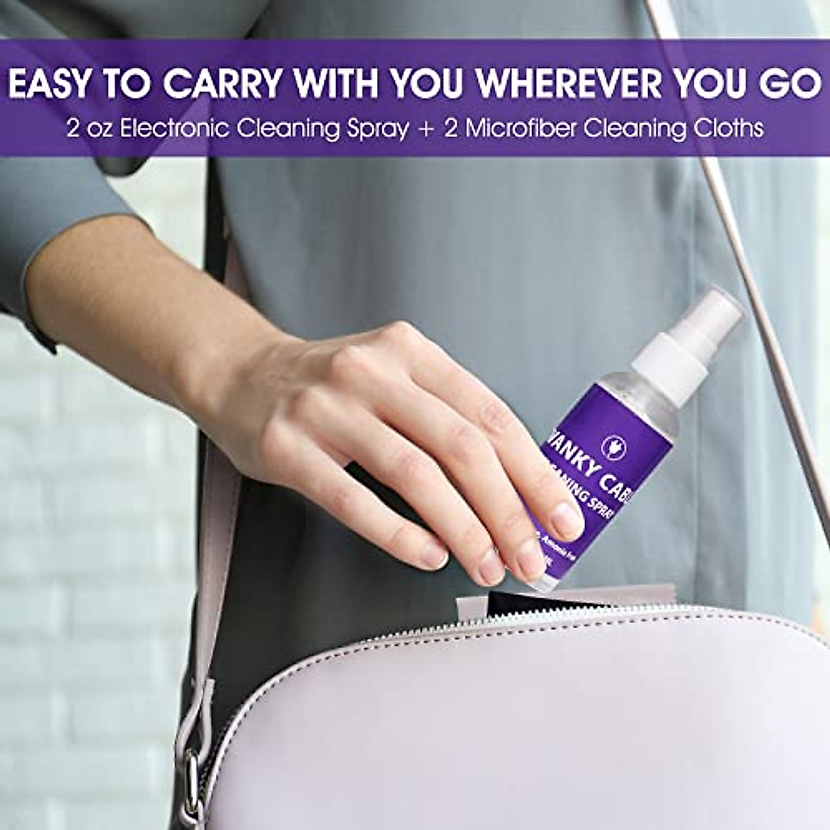 Swanky Computer Screen Cleaner Kit: Electronic Cleaner Spray 2 oz + 2 Microfiber Cleaning Cloth For Tv Cleaner - Ipad Screen Cleaner - Iphone Cleaner - Monitor Cleaner - Pc, Lcd, Laptop Screen Cleaner