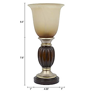 Decor Therapy Resin Uplight with Alabaster Champagne Glass Shade