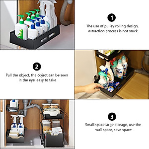 Alipis 1pc Home Organizer Function Sliding Organizers Out Bath Caddy Multi Square Telescopic Side for Storage Side-Pulling Draining Shelf Pulling Stainless Pull Holder Wall Steel Plastic