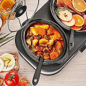 Triple Slow Cooker, Buffet Server Food Warmer, 3 * 1.5QT Slow Cooker with Ceramic Pot, 3 Modes Adjustable Temp, Dishwasher Safe, Removeable Glass Lid and 3 PVC Spoons,Stainless Steel