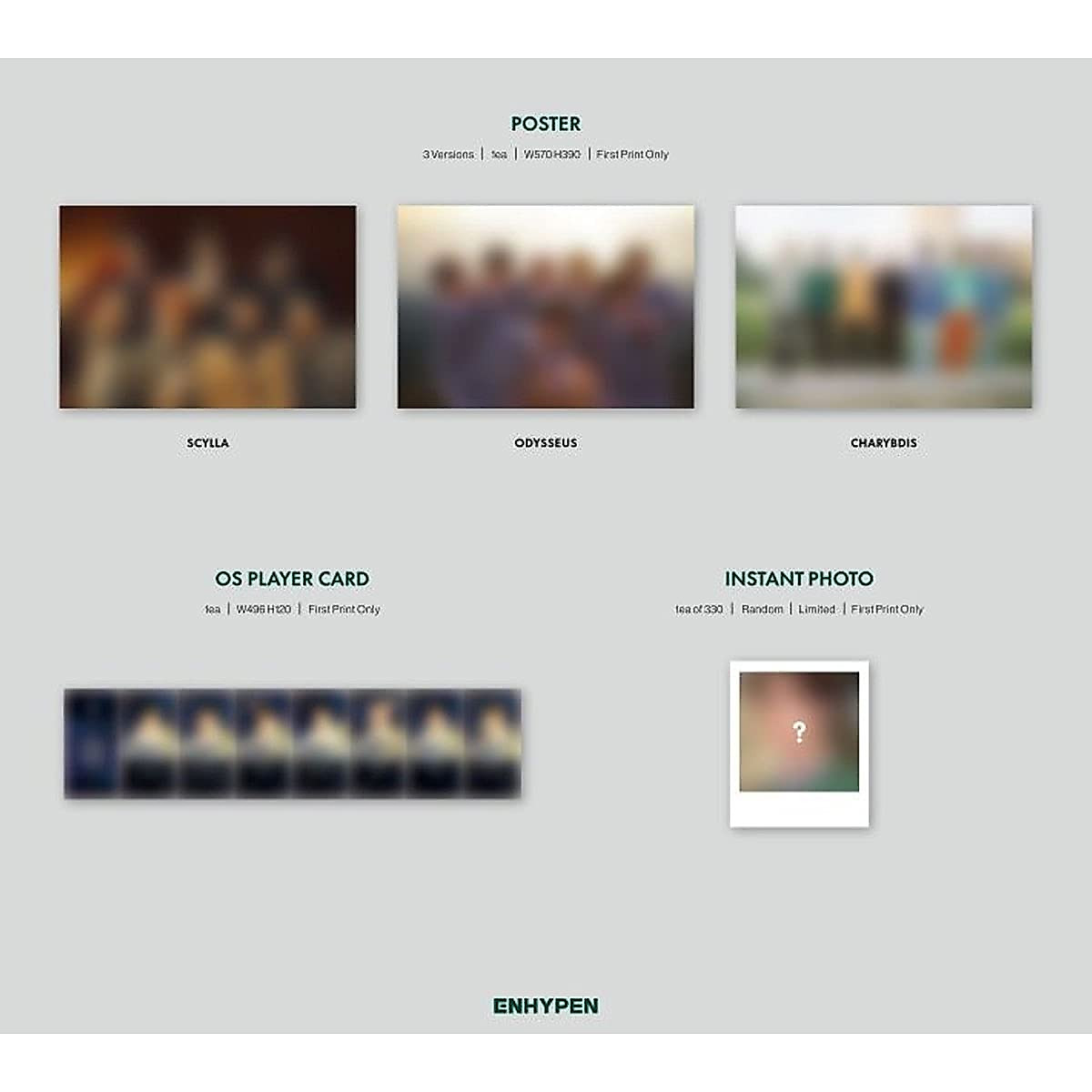 ENHYPEN [Set] 1st Album - Dimension : Dilemma (Set ver.) 3Album +3Roll Poster
