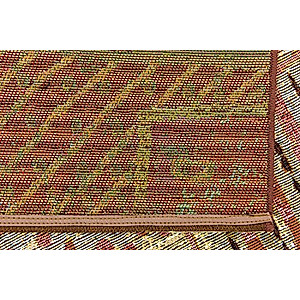 Unique Loom Outdoor Modern Collection Area Rug - Pine (5' 3" x 8' Rectangle, Multi/ Brown)