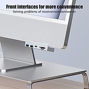 USB C Hub, 6 in 1 USB3.1 GEN2 10Gbps Type C Hub with 1 USB3.1 GEN2, 2 USB A and SD TF Micro SD Card Reader for OS X AIO PC, Multifunctional Docking Station