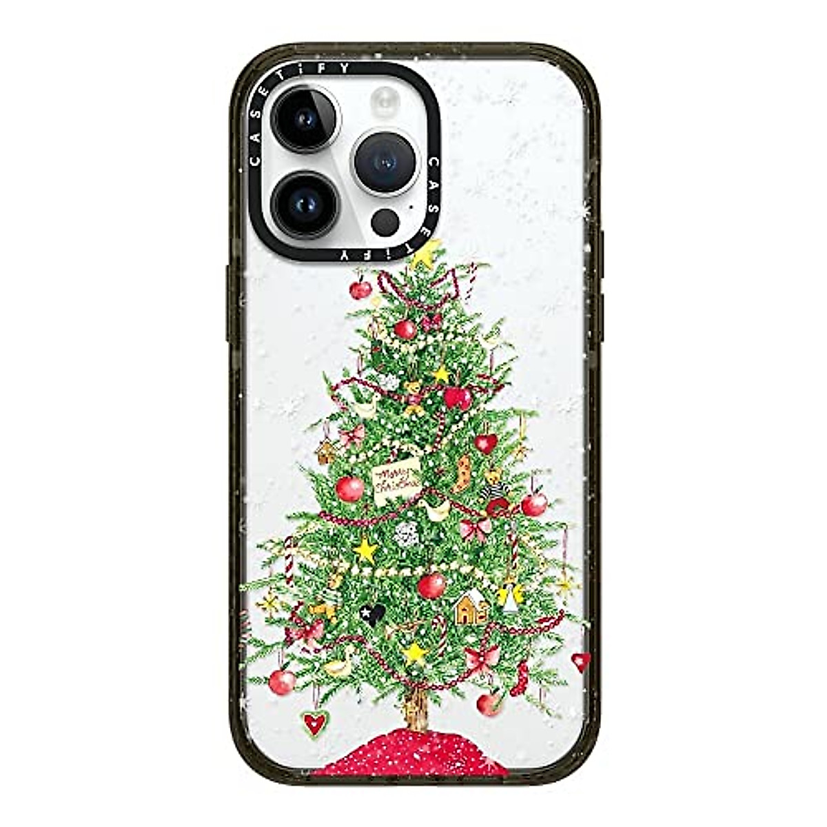 CASETiFY Impact Case for iPhone 14 Pro Max - Christmas Tree - Glossy Black