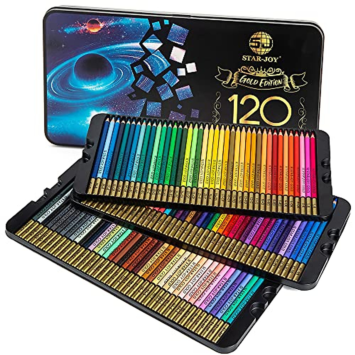 SJ STAR-JOY Gold Edition 120 Colored Pencils for Artists