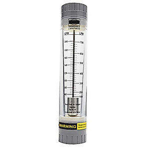 Alvinlite Water Liquid Flow Meter,10-100GPM 60-200GPM Measuring Panel Mount Type Flowmeter for Gas Liquid Water Industrial Field LZM-40G LZM-50G Rate Gauge(60-200GPM)