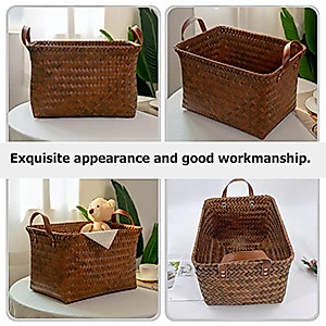 Cabilock Storage Baskets for Shelves Bread Basket Imitation Rattan Woven Basket Laundry Basket Laundry Holder Laundry Storage Basket Wicker Baskets Decoration Storage Containers