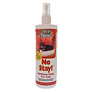 NaturVet Pet Organics No Stay Spray Pet Training Spray for Cats – Helps Deters Cats From Furniture, Rugs, Fabrics – Includes Herbs, Plants, Essential Oils as Deterrent – 16 Oz.