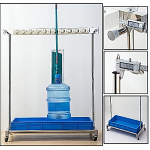 Mop Storage Racks Cleaning Tool Tower Mop Holder Umbrella Stand,Broom and Mop Holder Put Wet Mops Movable Commercial Mop Rack Cleaning Tool Cart Storage for Garden Garage Organizer Mop Drain Rack