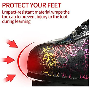 LEAFIS, Roller Skates Classic High-top for Adult Outdoor Skating Light-Up Four-Wheel Roller Skates Shiny Roller Skates for Women (Lightning Black Flash Wheel,44), 44 US 9.5