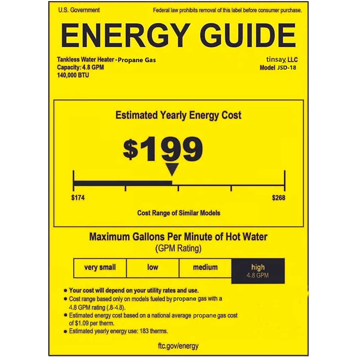 18L Tankless LPG Propane Gas Hot Water Heater Instant Boiler Bathroom Shower Instant Hot Water Heater