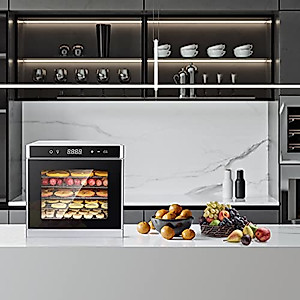 COMKERI Food Dehydrator 6 Trays for Food Jerky, Fruit, Meat, Dog Treats, Herbs, Flower Tea, Vegetables, Durable Food-grade Stainless Steel Dehydrator Machine with 110V/700W