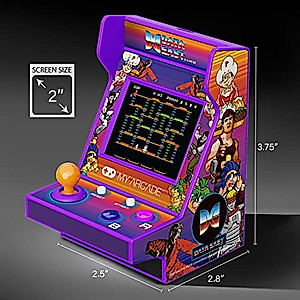 MY ARCADE Data East Hits Pico Player - Game for Kids and Adults, 3.75" Fully Playable Portable Tiny Arcade Machine with 108 Retro Games, 2" Screen Color Display, Battery Powered, Purple, Small
