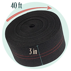 BambooMN Three-Inch Latex Elasbelt Webbing for Chair Repair - 40' Roll