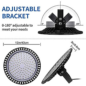 500W UFO LED High Bay Lights, 50000 Lumen 6000K-6500K Warehouse LED Lights, Waterproof Dustproof Ultra Thin High Bay LED Lights- Commercial Bay Lighting
