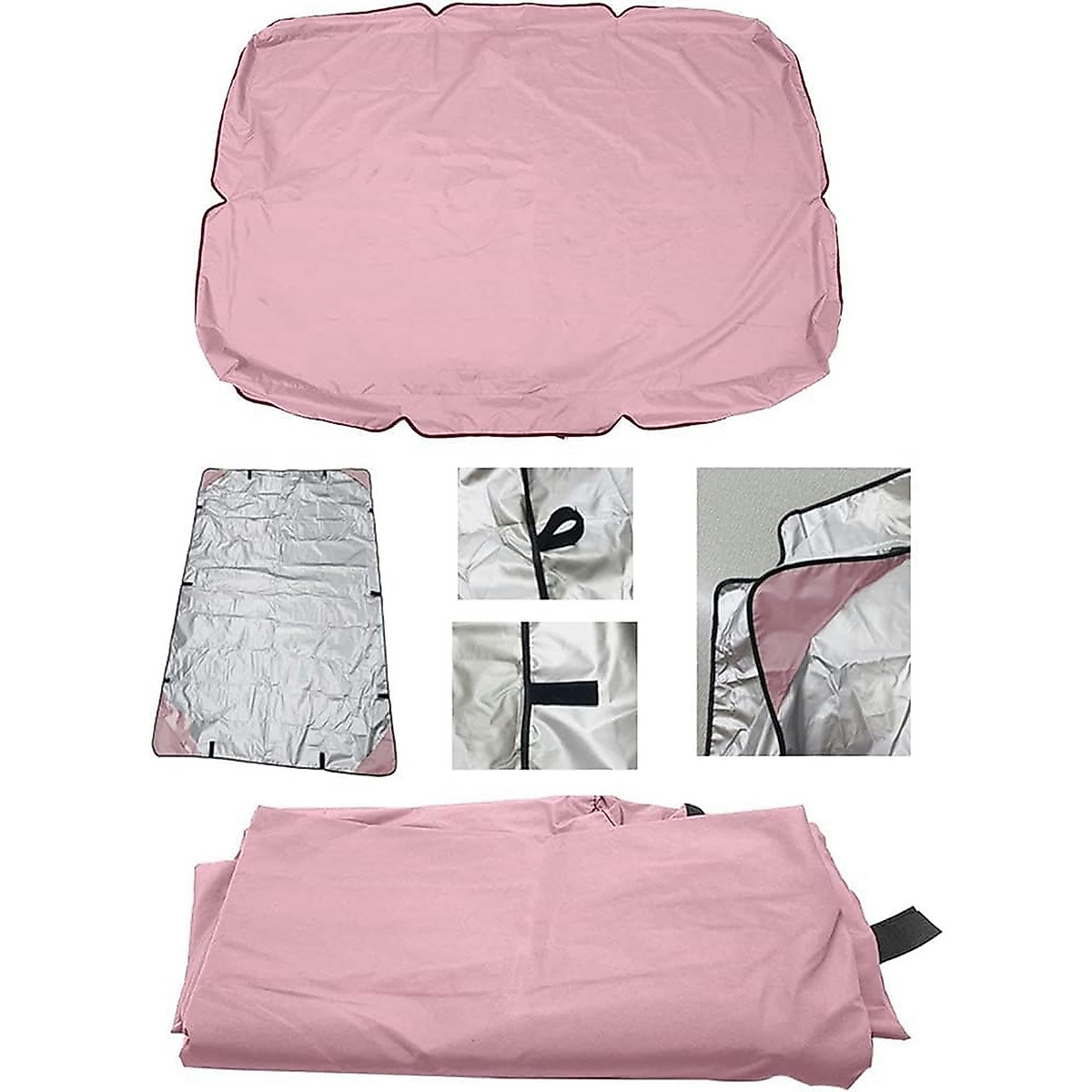 WZUOPG Patio Swing Canopy Replacement Top Cover 2 3 Seater Swing Canopy Cover Waterproof Swing Replacement Top Cover Outdoor Garden Hammock Cover Top, Beige