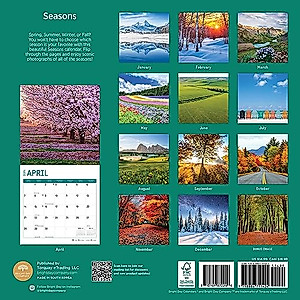2024 Seasons Monthly Wall Calendar by Bright Day, 12 x 12 Inch Spring Summer Autumn Winter