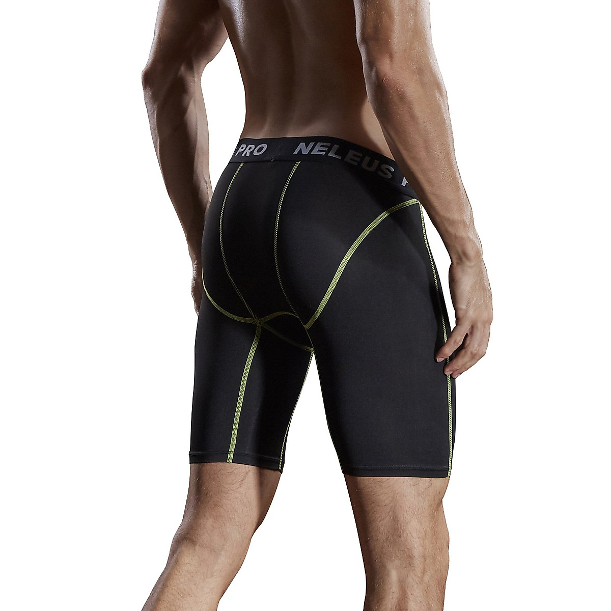 NELEUS Men's Spandex Compression Shorts Athletic Workout Running Performance Baselayer,3 Pack,047,Black,US M,EU L